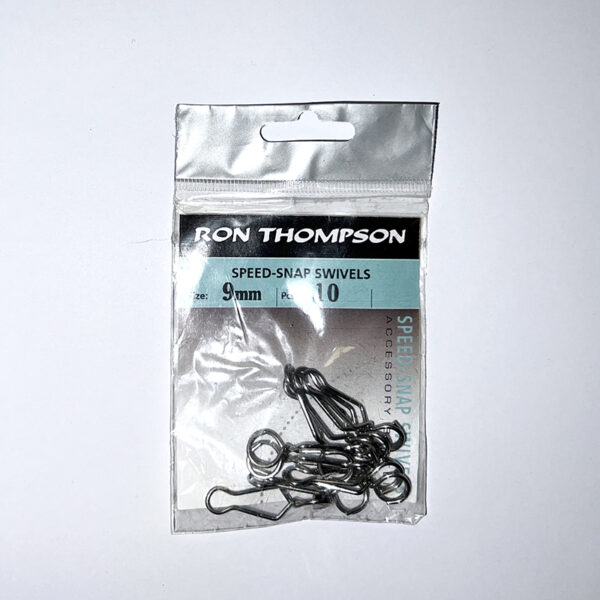 Speed-snap svivel. Stainless 9 mm, Ron Thompson, 10 stk. – Hobbyfabrikken